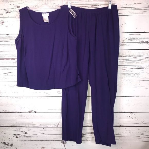 ann travis | Pants & Jumpsuits | Ann Travis 2pc Pants Cropped Top Set 6 ...